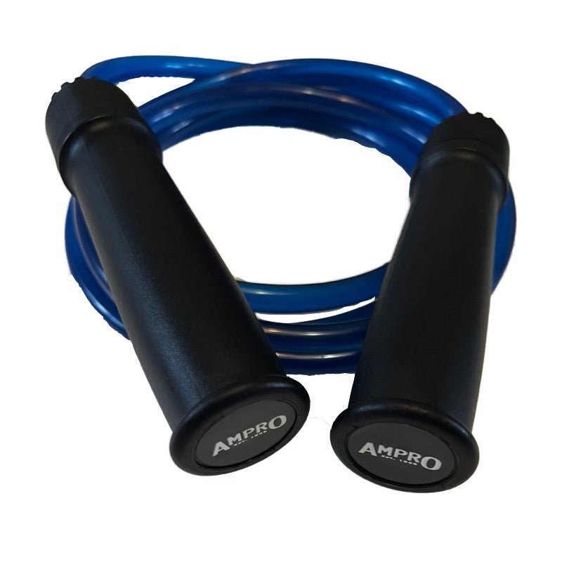 AMPRO Adjustable Ball Bearing Thai Skipping Rope - Black/Blue
